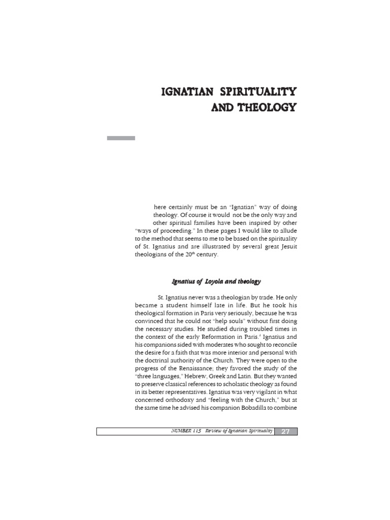 Ignatian Spirituality in Theology Review | PDF | Ignatius Of Loyola ...