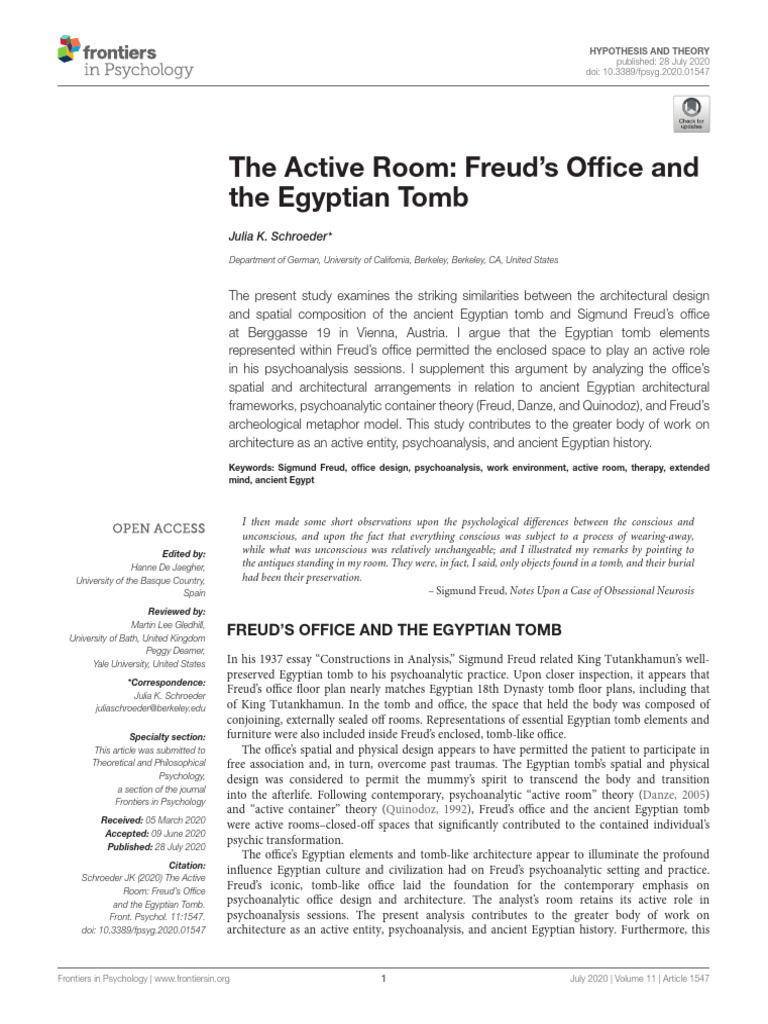 Article Freud Ofiice Egyptian Tomb | PDF | Psychoanalysis | Sigmund Freud