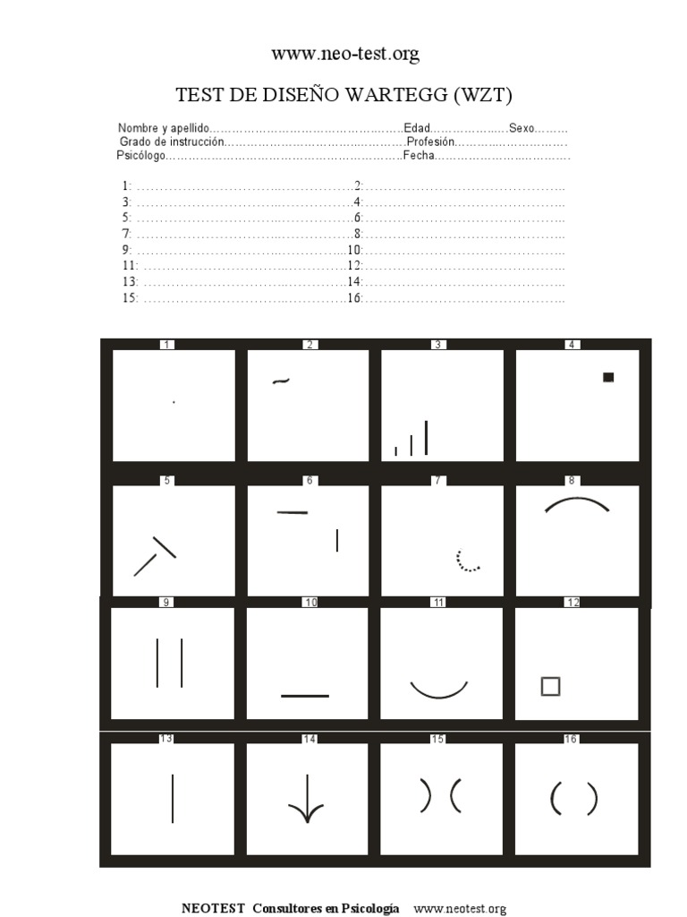 2 TEST WARTEGG 16 Laminas en Word