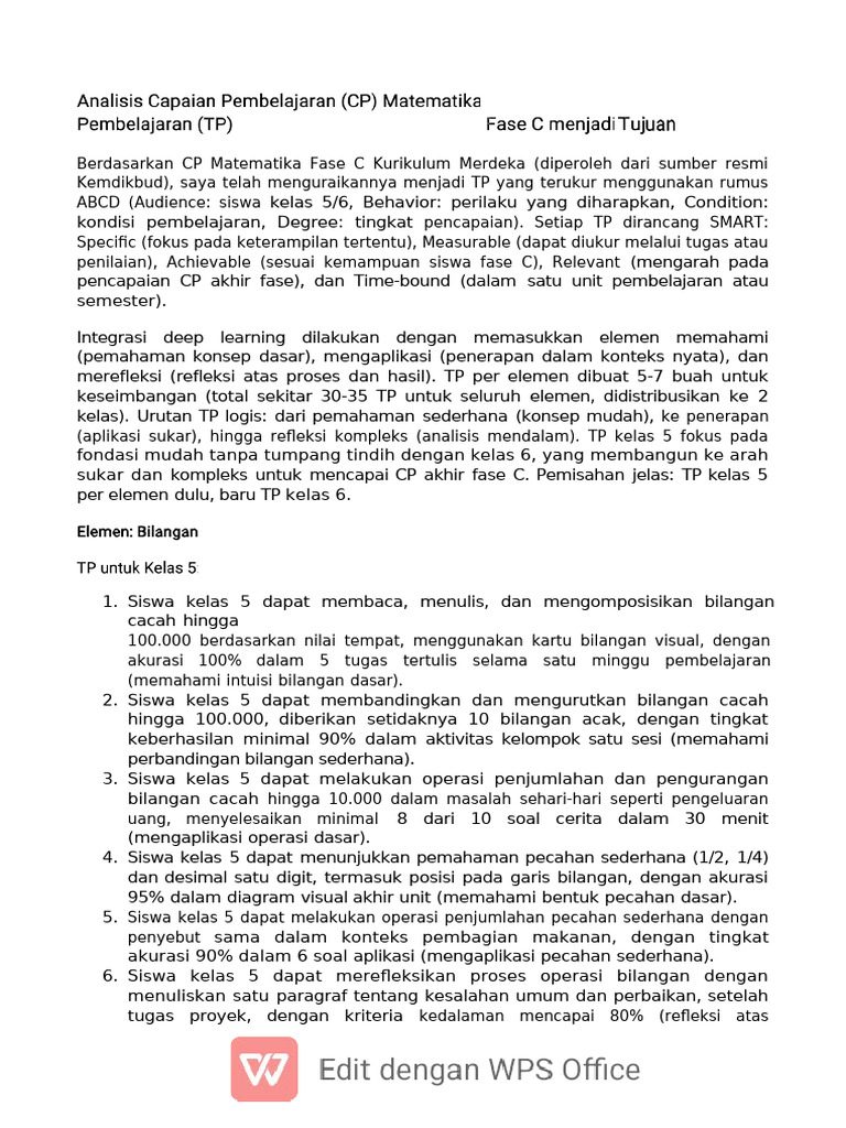 CP Dan TP MTK Kls 5 | PDF