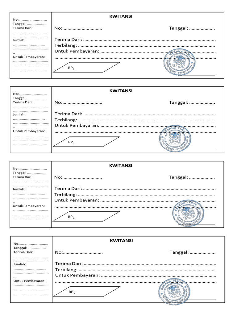 Contoh Format Kwitansi Pembayaran | PDF