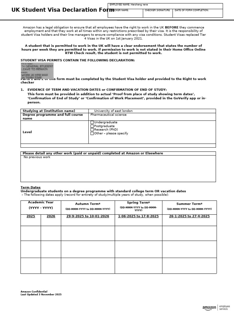 UK Student Declaration Form 2025 | PDF | Travel Visa | Justice
