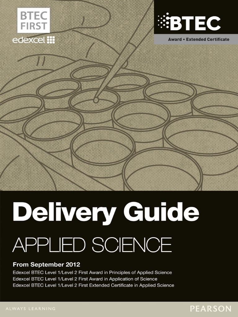 BTEC First Applied Science Delivery Guide | PDF | Educational ...