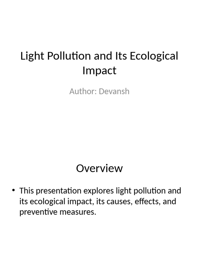 Light Pollution: Causes, Effects, Solutions | PDF