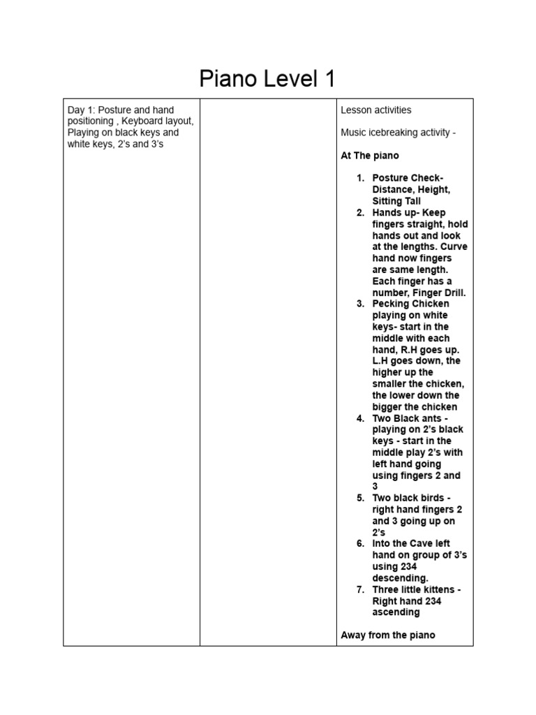 Piano WorkShop Level 1 | PDF | Musical Notation | Clef