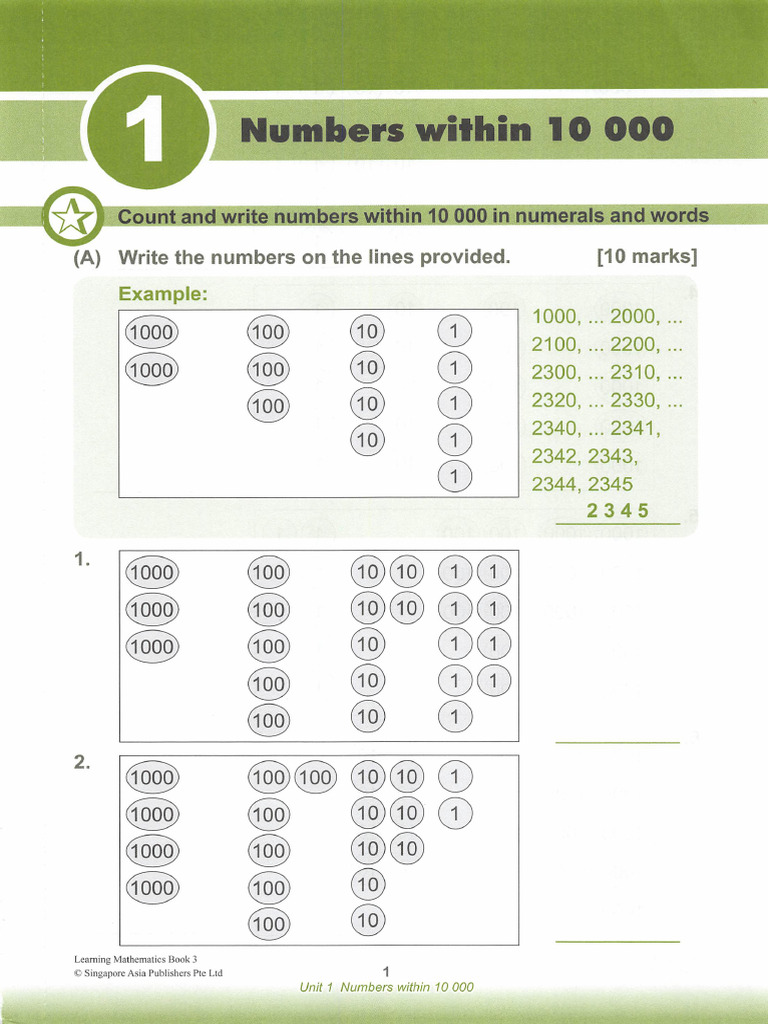 Chapter 1 - Numbers Within 10000 | PDF
