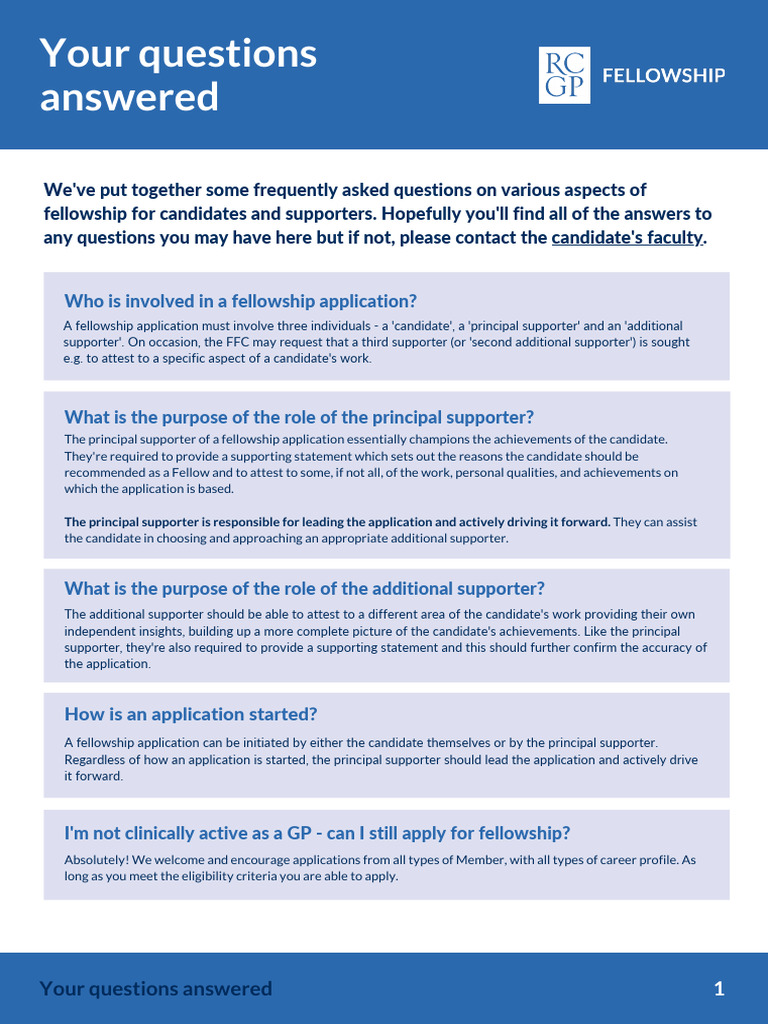 RCGP Fellowship Application Guide | PDF | Fellow | Ratification