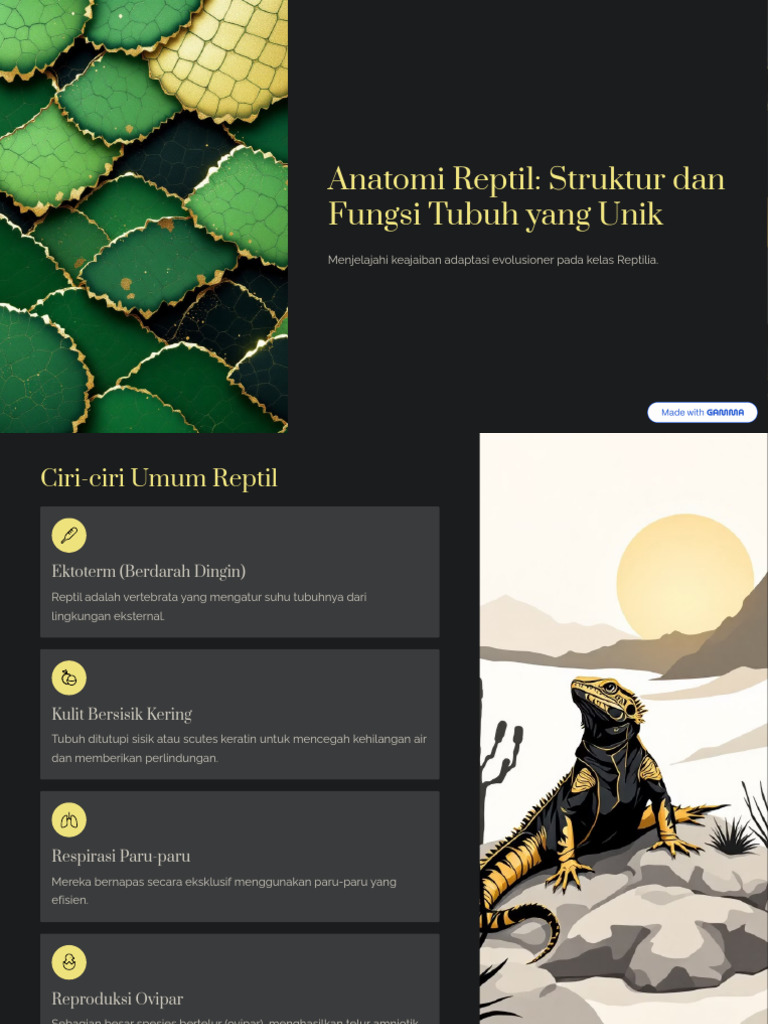 Anatomi Reptil Struktur Dan Fungsi Tubuh Yang Unik | PDF