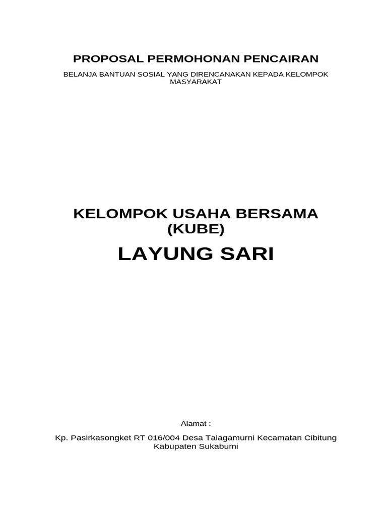 Proposal Pencairan Layung Sari | PDF