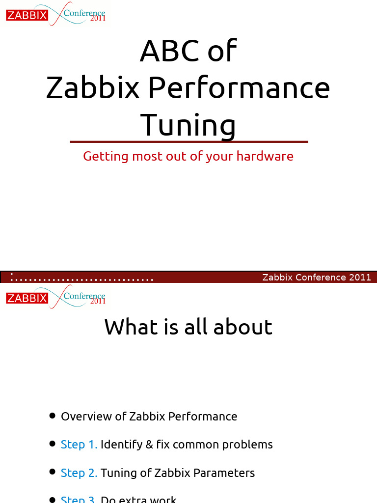 ABC of Zabbix Performance Tuning | PDF | Databases | Postgre Sql