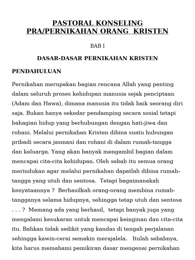 Buku Konseling Pra Nikah Hkbp | PDF