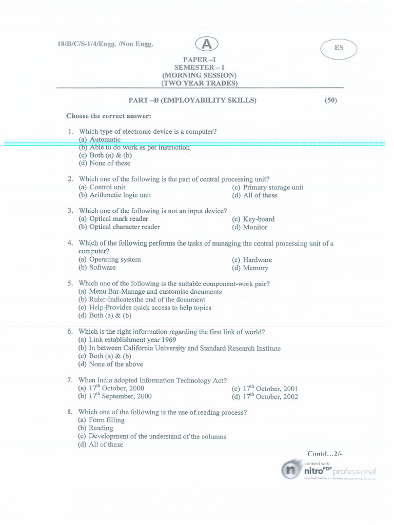 Iti Question New 3 | PDF