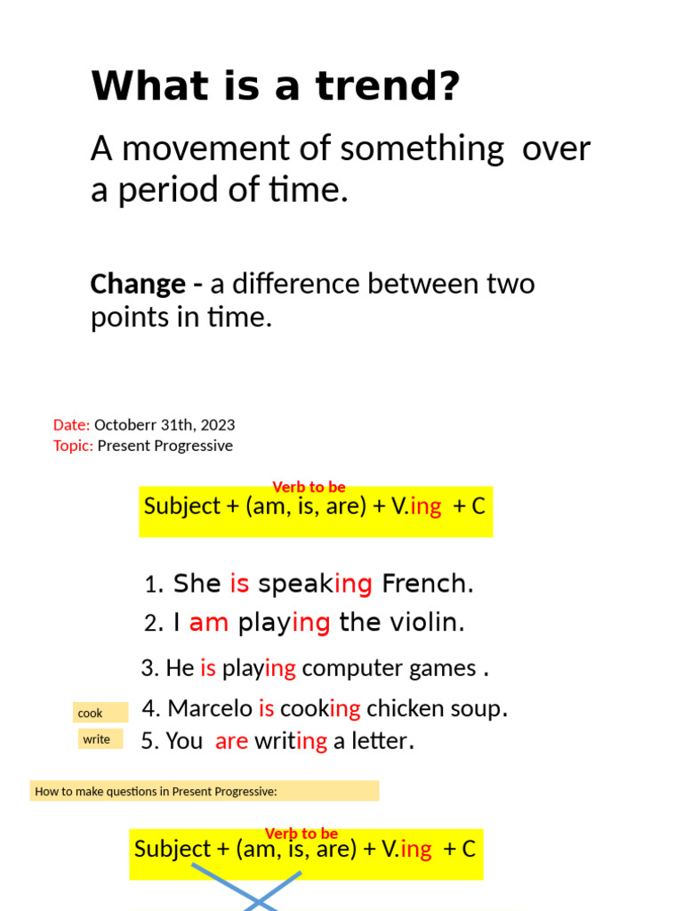Present Progressive Grammar Guides 132097 | PDF