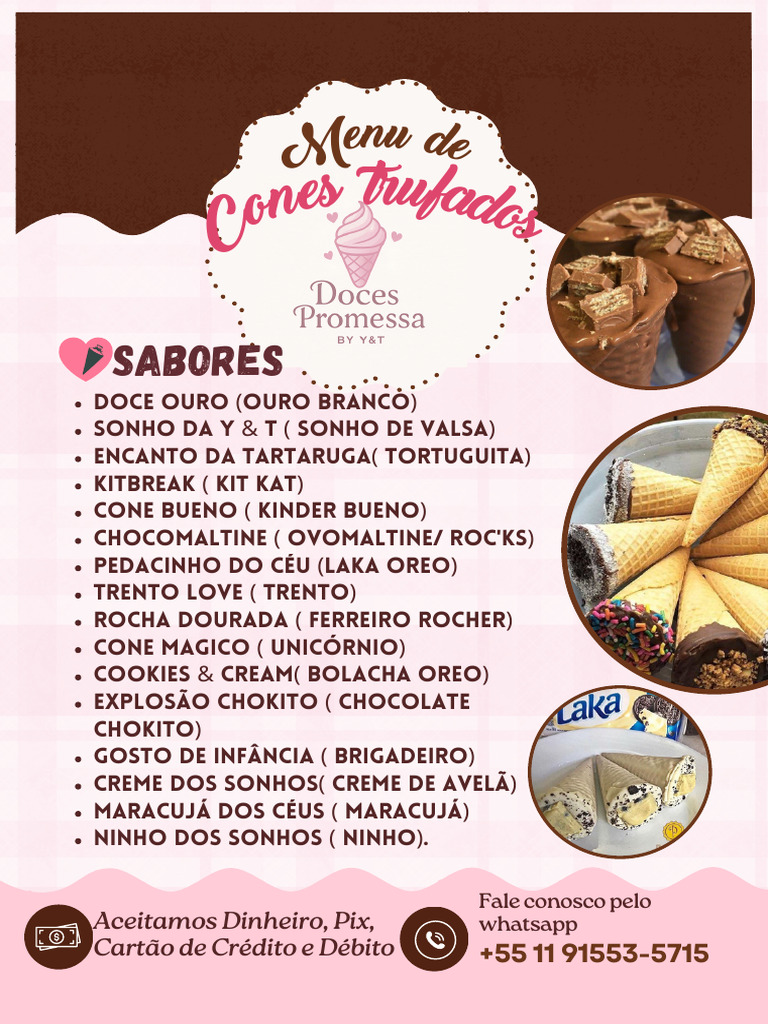 Cardápio de Bolos Confeitaria Moderno Rosa Marrom Menu - 20250725 ...