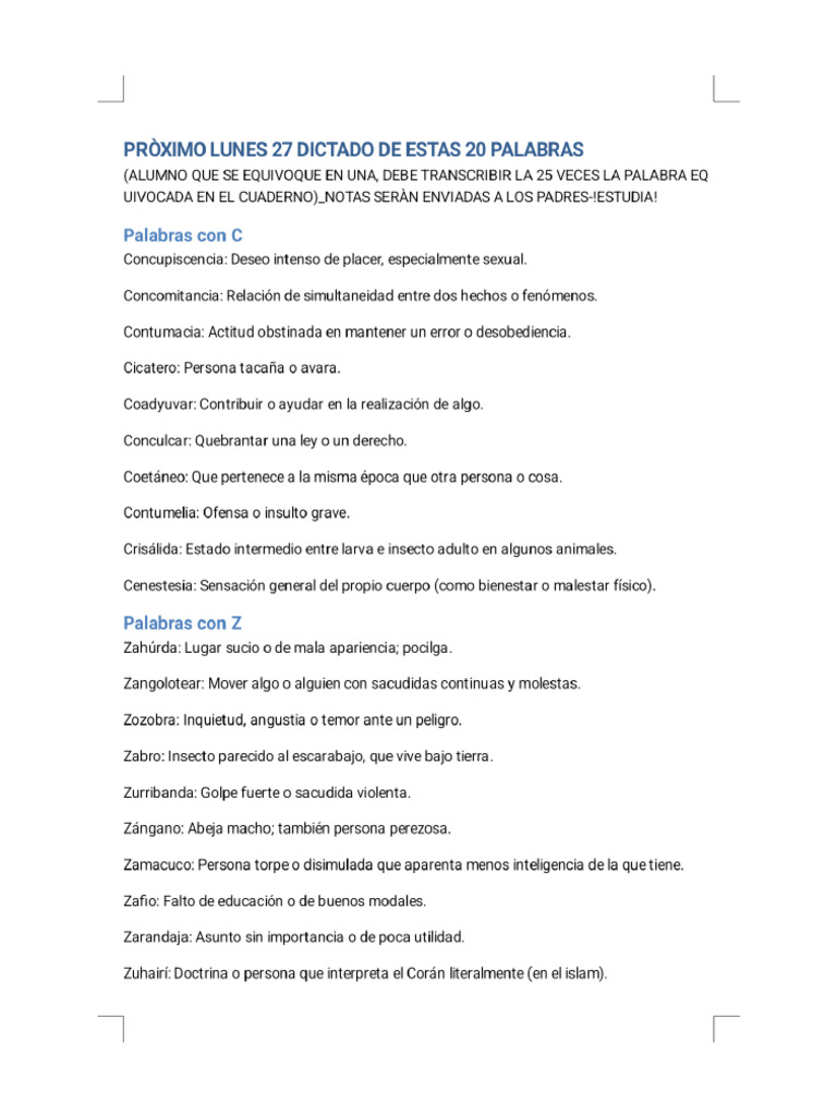 Palabras Con C y Z Dificiles Phoenix | PDF