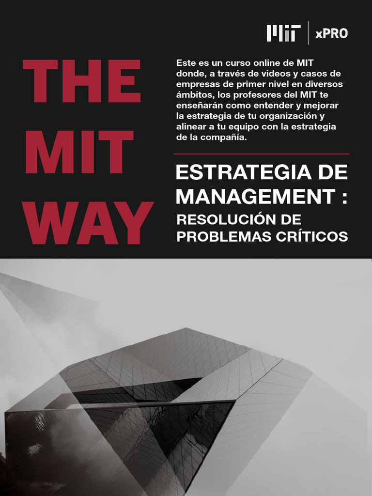 MIT Xpro - Brochure - Estrategia Organizativa | PDF | Instituto de Tecnología de Massachusetts ...