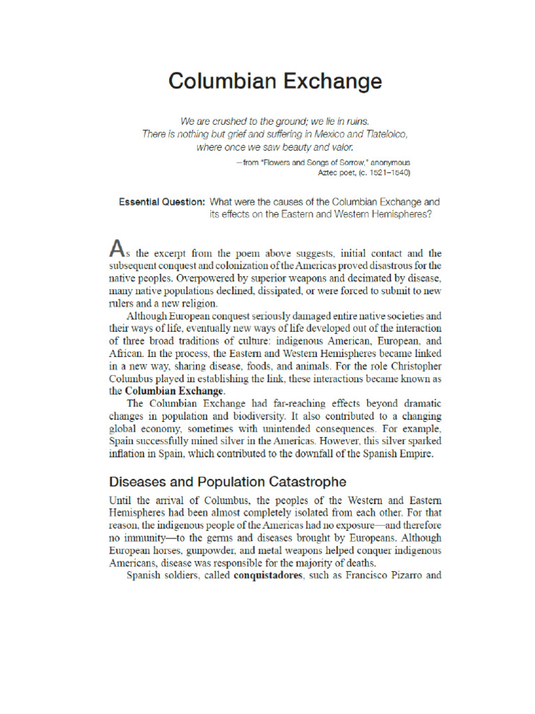 Columbian Exchange PDF Extract From Book | PDF