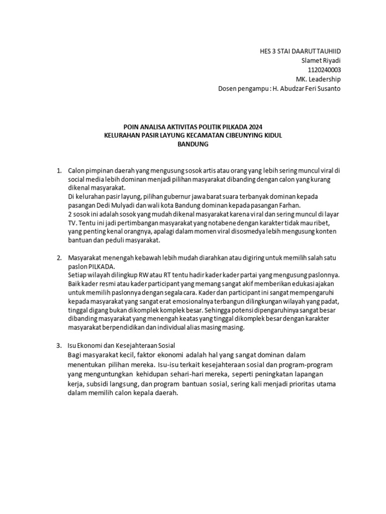 MK Leadership Slamet R | PDF