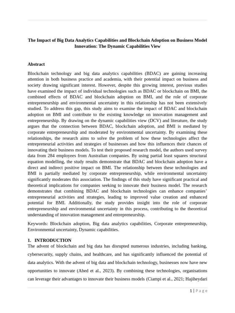 7th Dec - Aladee - Updated Paper - BIG Data | PDF | Entrepreneurship ...