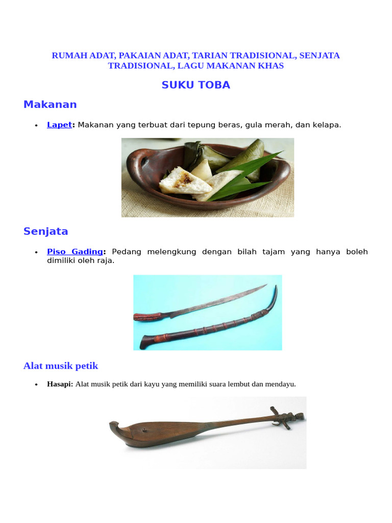 34 Provinsi Rumah Adat Pakaian Tarian Tradisional Senjata Tradisional Lagu Bahasa Suku Julukan ...