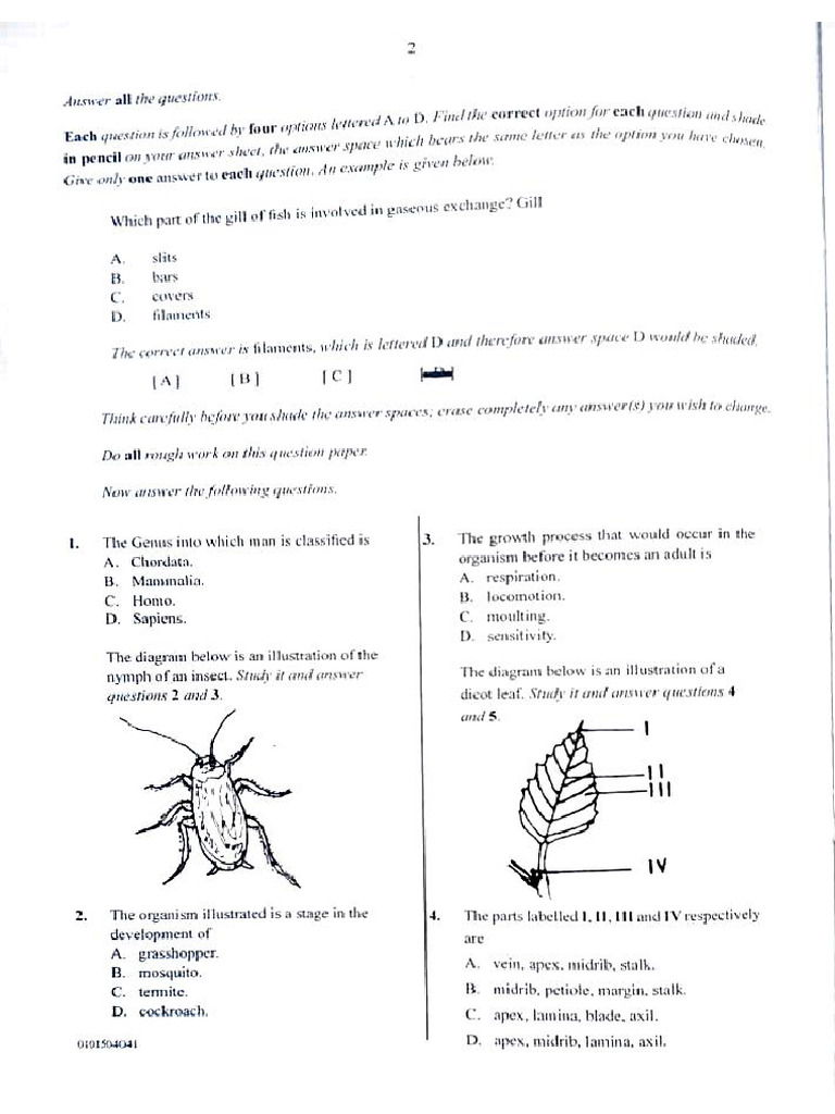 WASSCE 2025, Biology Sierra Leone | PDF