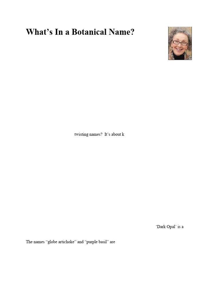 Understanding Botanical Names Explained | PDF | Botany | Cultivar