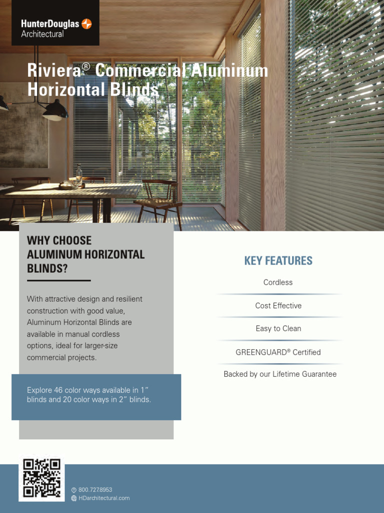 Riviera Commercial Aluminum Blinds Guide | PDF | Inch
