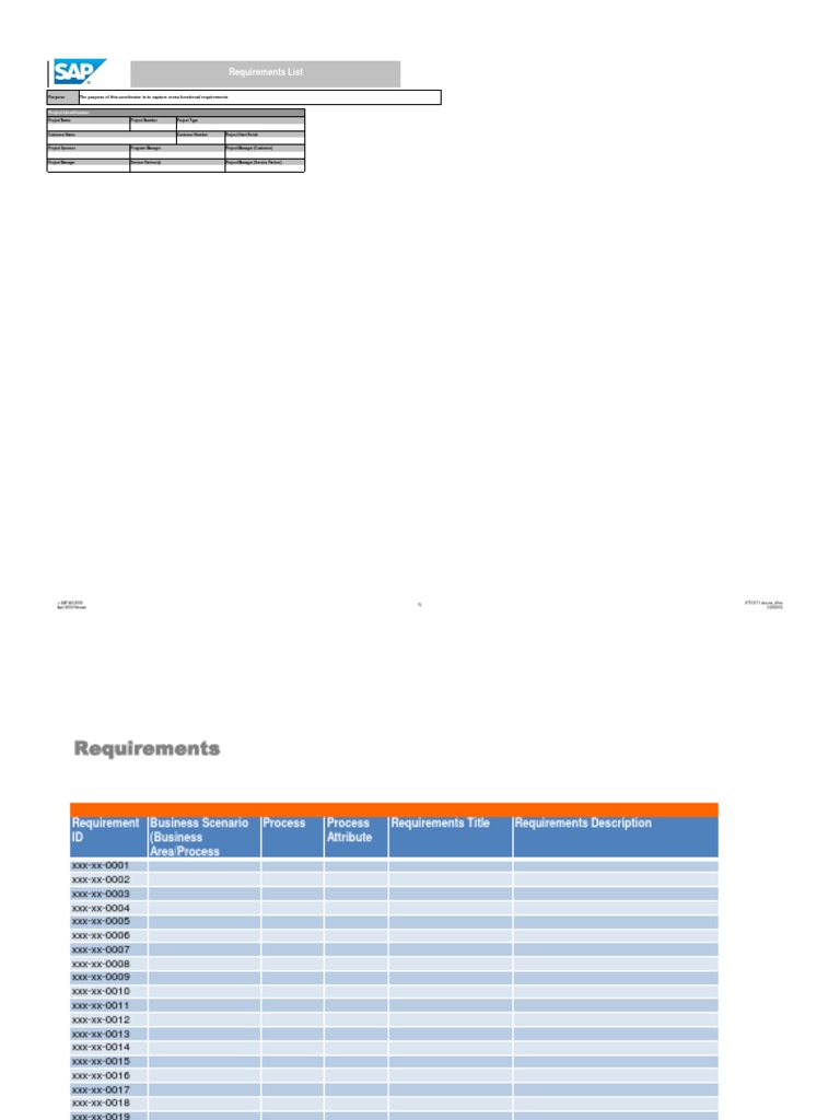 Process Requirements Template - v07 | PDF | Business Process ...