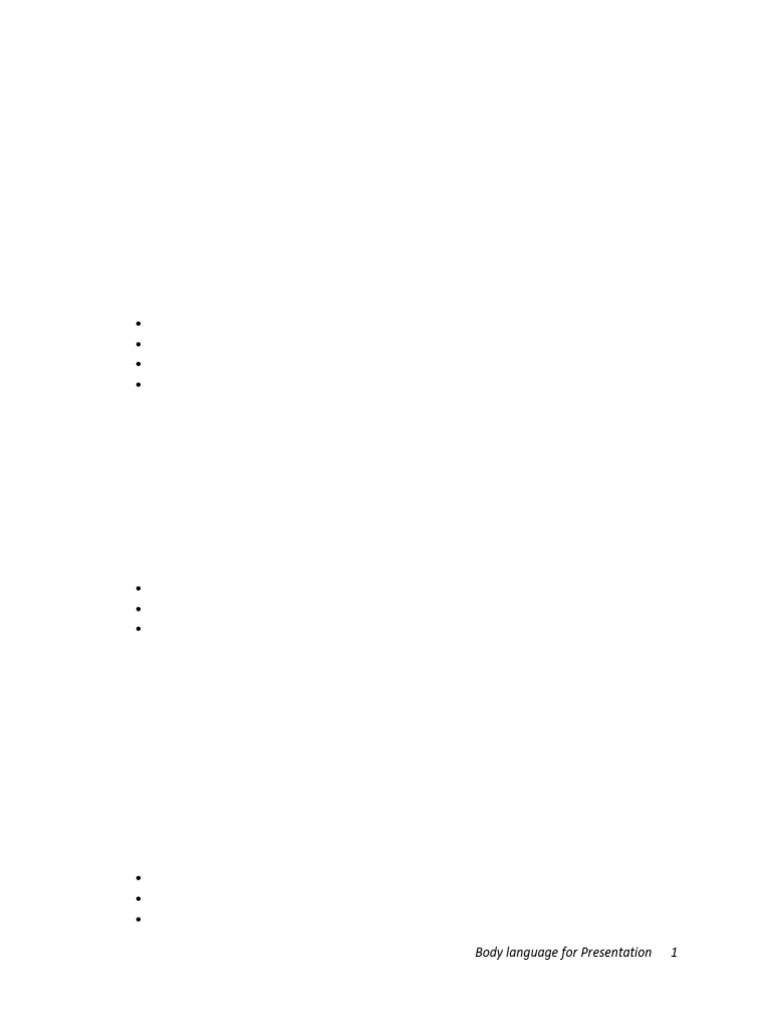 Body Language For Presentation | PDF | Body Language | Psychological Concepts