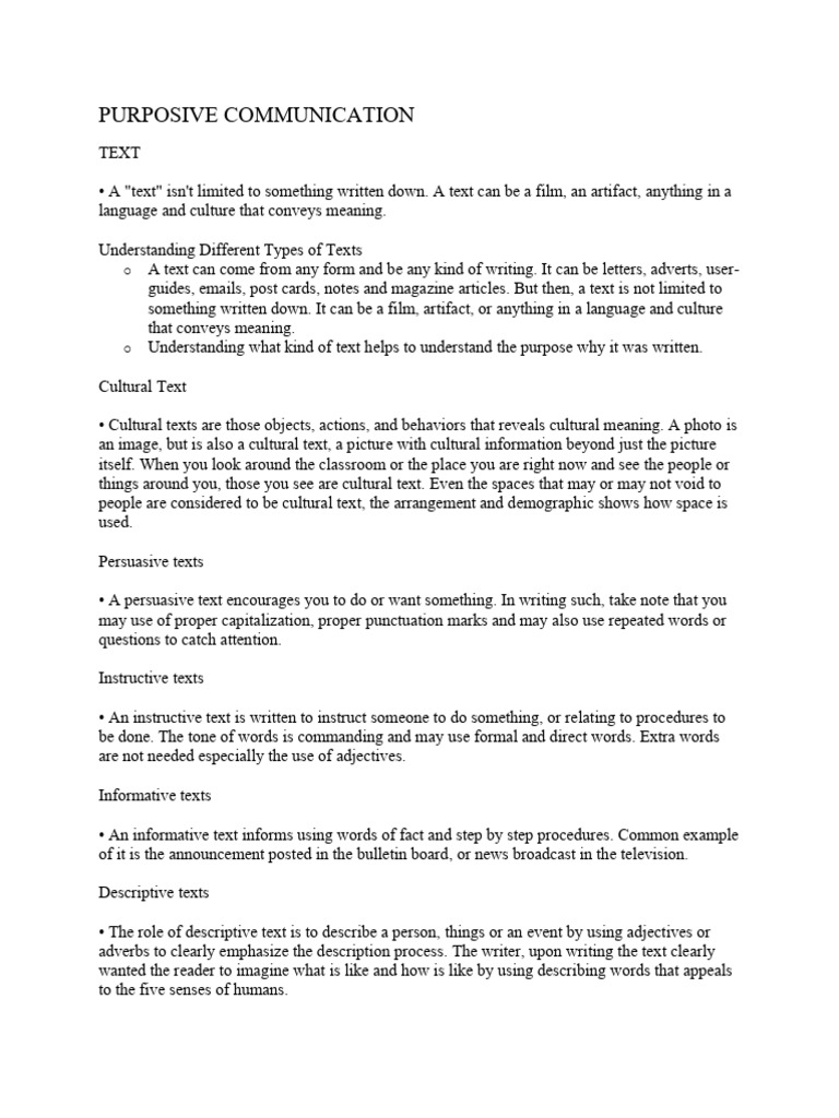 Purposive Communication Reviewer | PDF