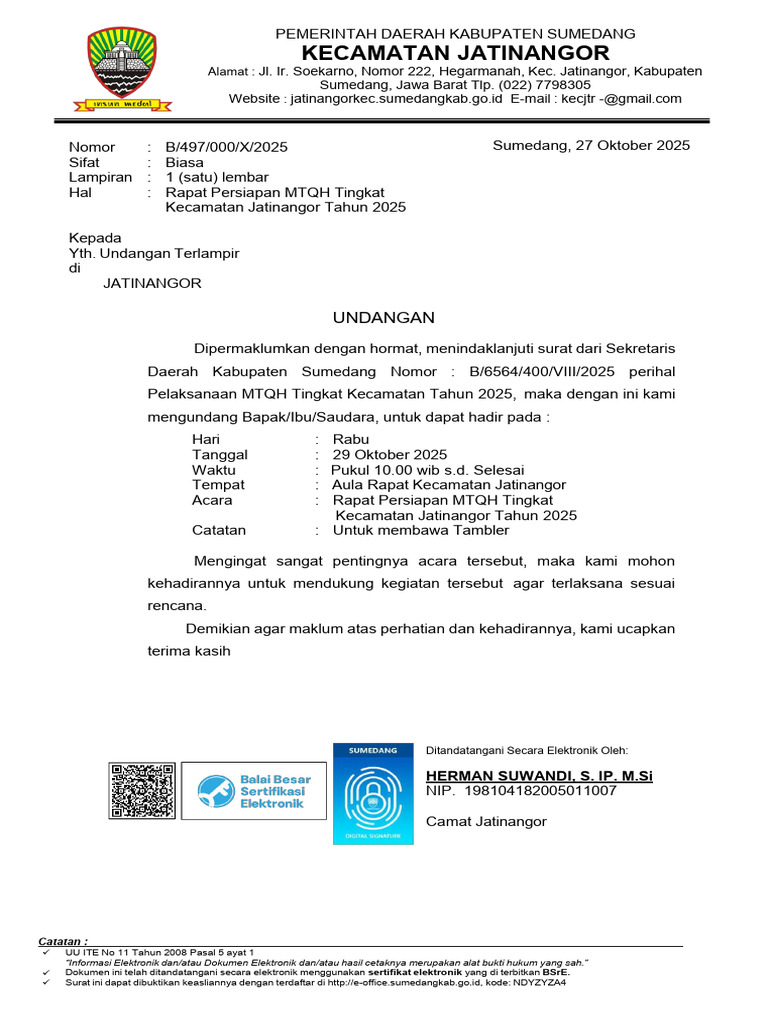 Undangan MTQ | PDF