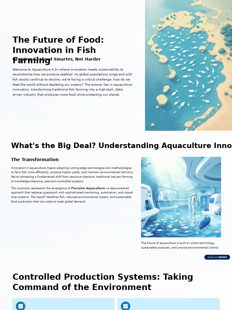 Future of Sustainable Fish Farming | PDF | Aquaculture | Sustainability