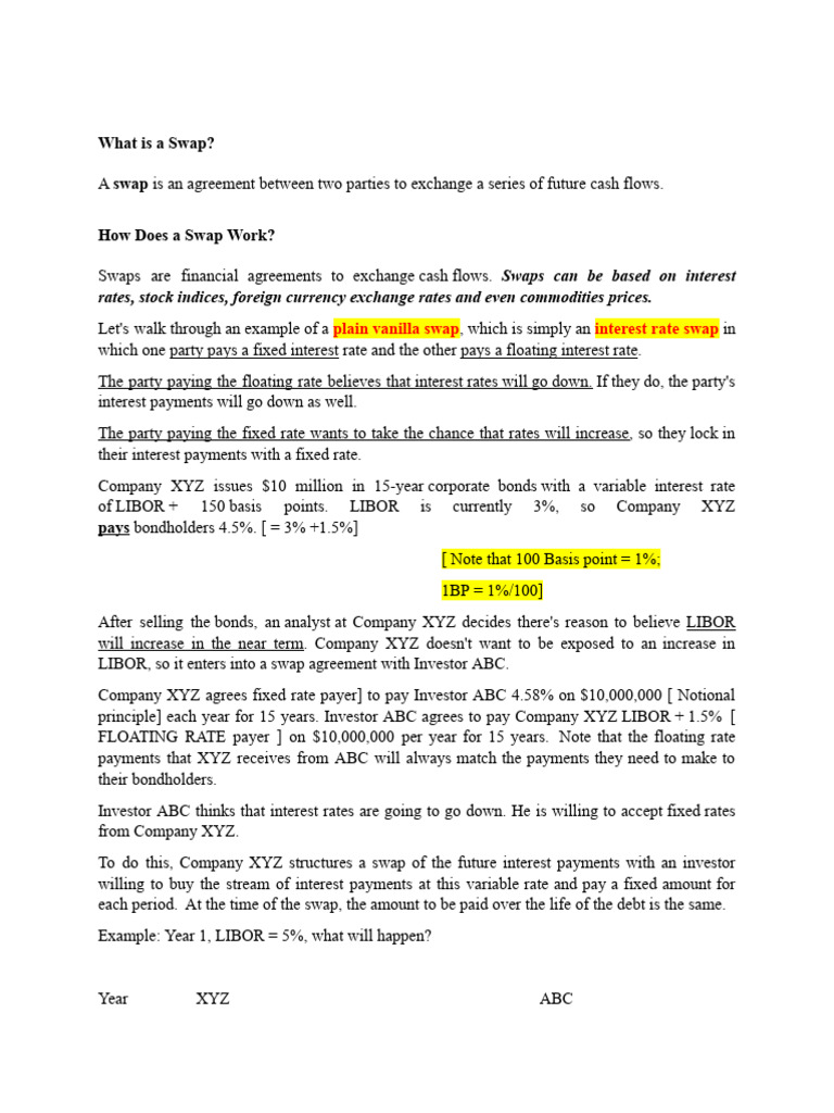 SWAP Transaction | PDF