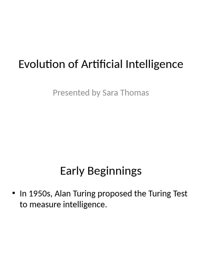 Evolution of Artificial Intelligence Overview | PDF