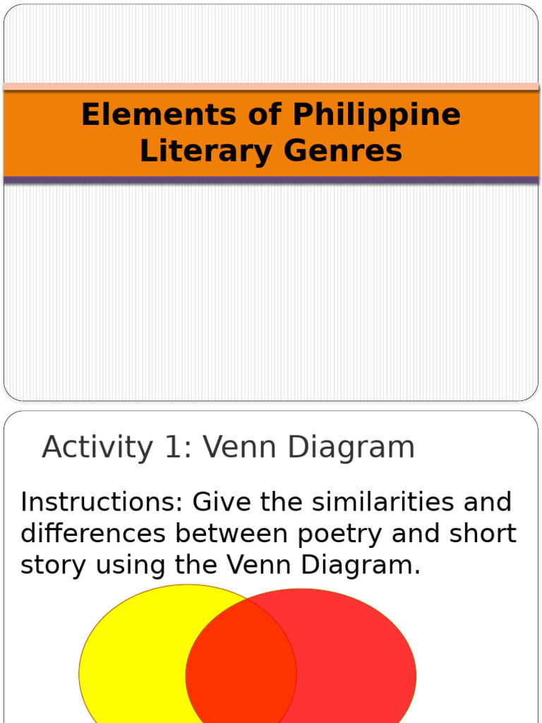 Elements of Philippine Literary Genres | PDF | Narration | Plot (Narrative)