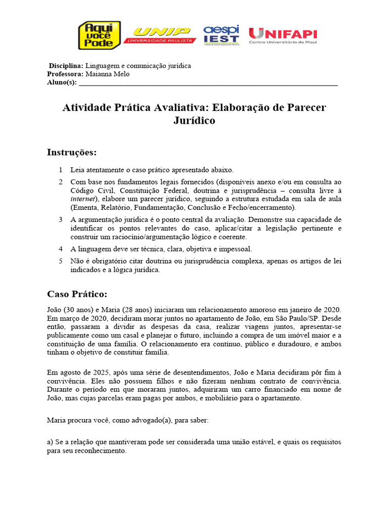 Parecer Jurídico sobre União Estável | PDF | União estável | Justiça