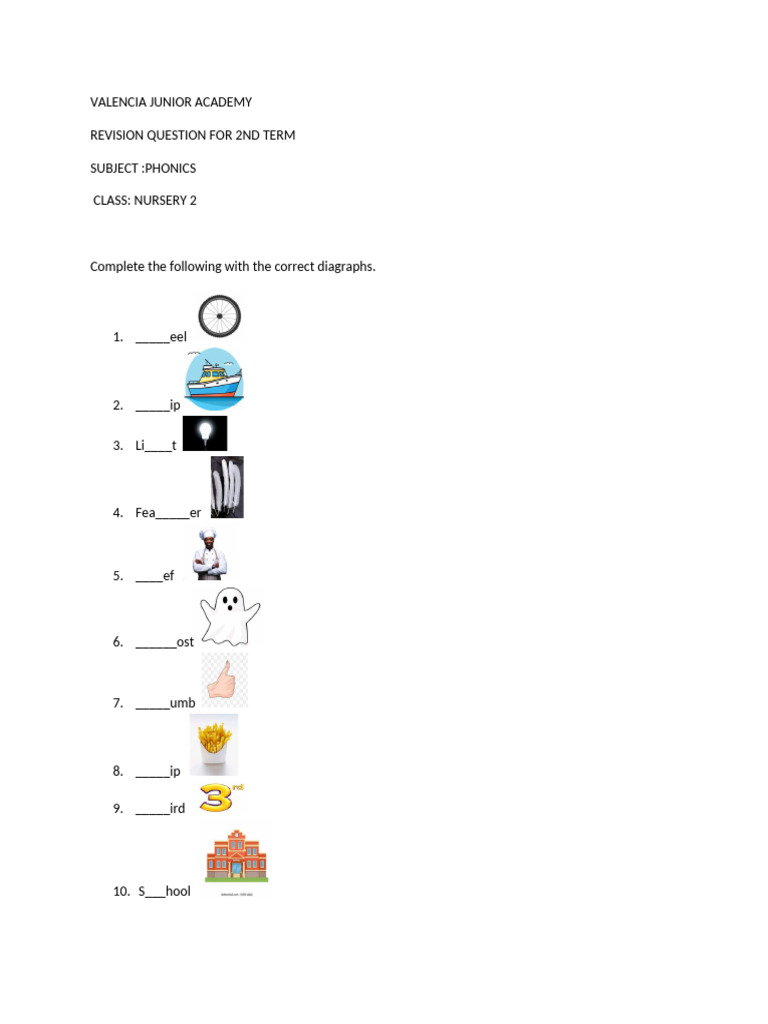 Phonics Revision Question | PDF