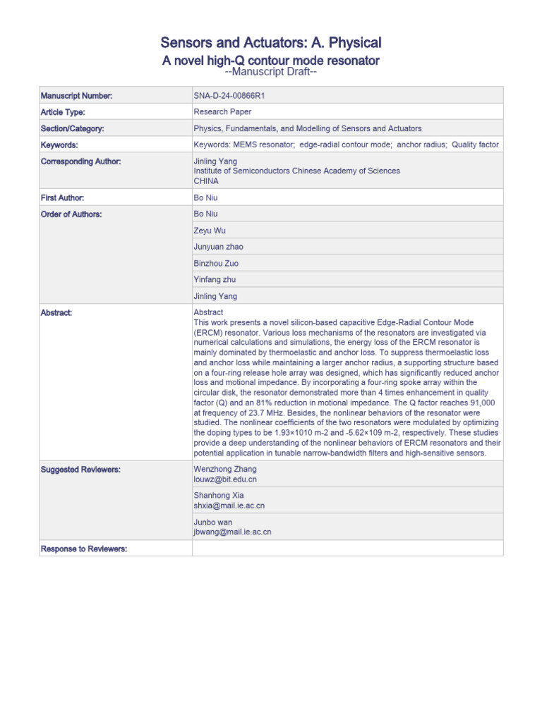 High-Q Edge-Radial Contour Mode Resonator | PDF | Capacitor ...