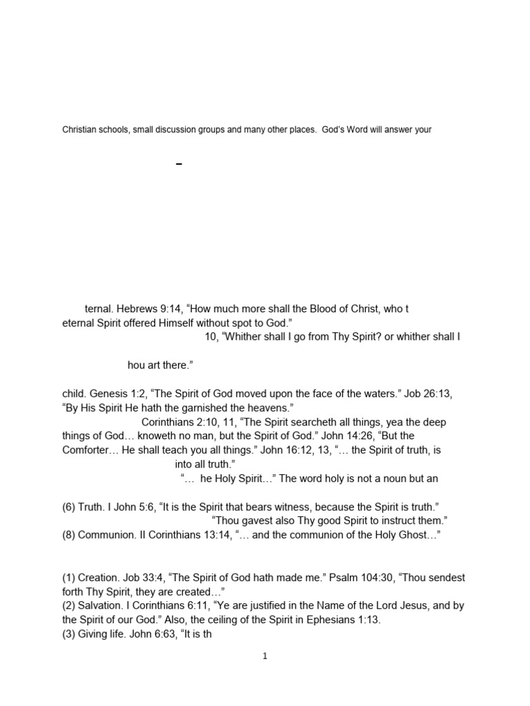 Names of the Holy Spirit Explained | PDF | Holy Spirit | God The Father