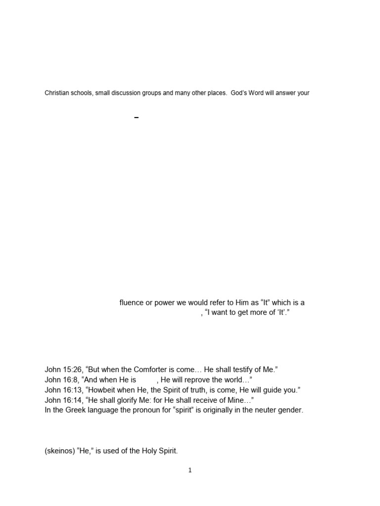 Understanding the Holy Spirit's Personality | PDF | Holy Spirit | God