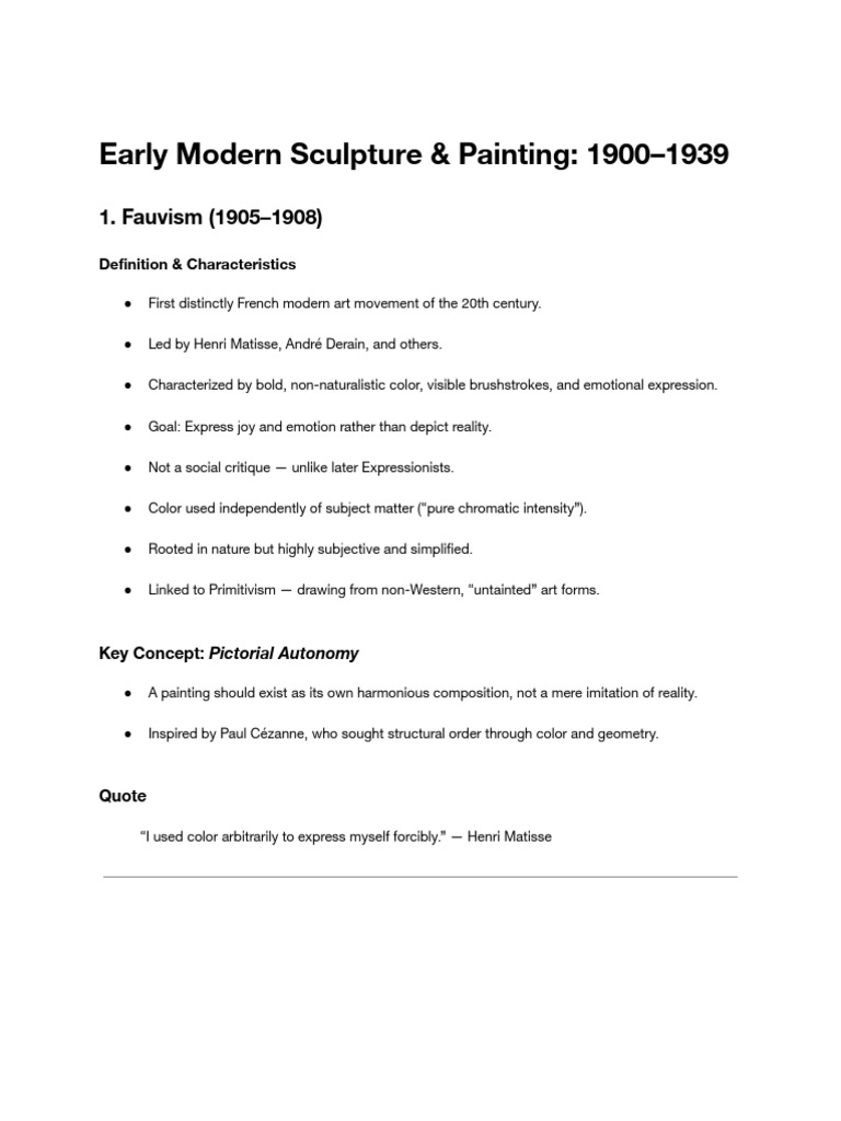 Modern Art Notes | PDF | Modernity | Art Movements