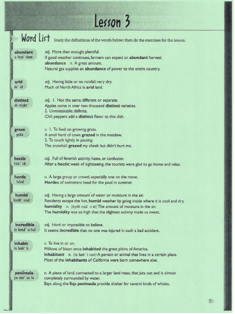 Wordly Wise Lesson 3 | PDF