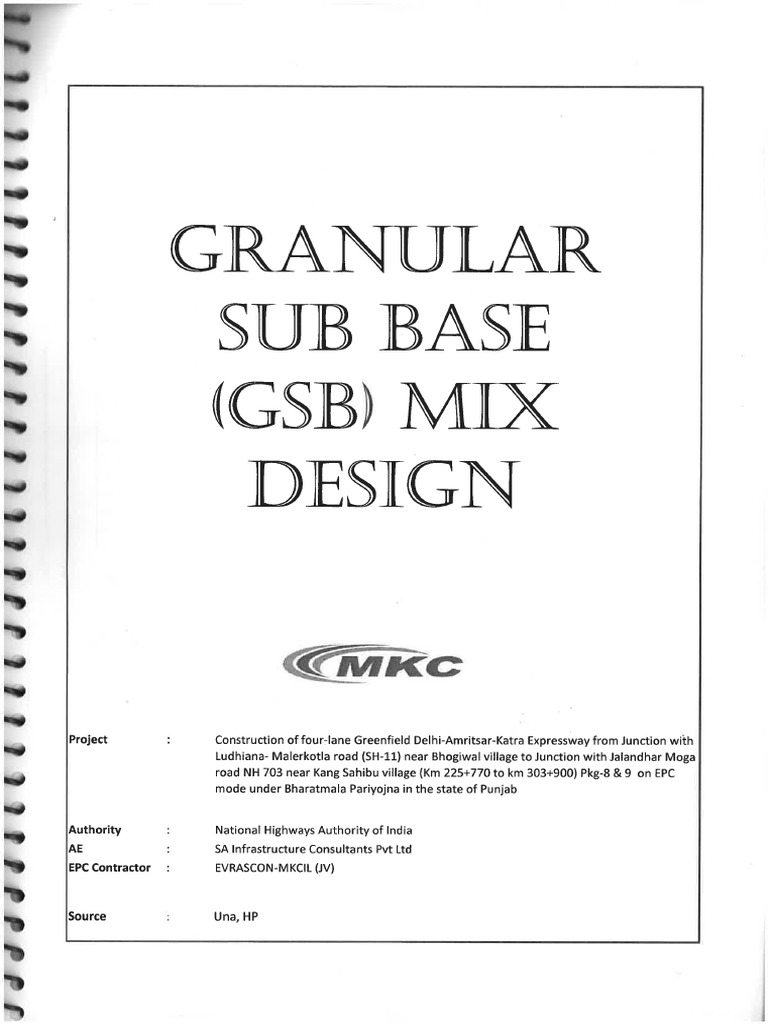 Granular Sub Base GSB Mix Design | PDF