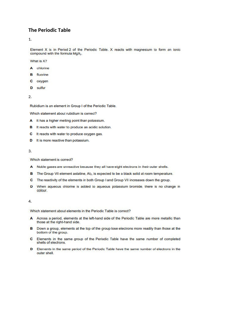 The Periodic Table | PDF