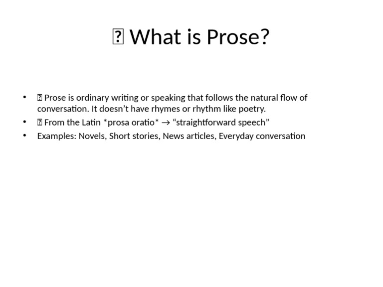 What Is Prose | PDF