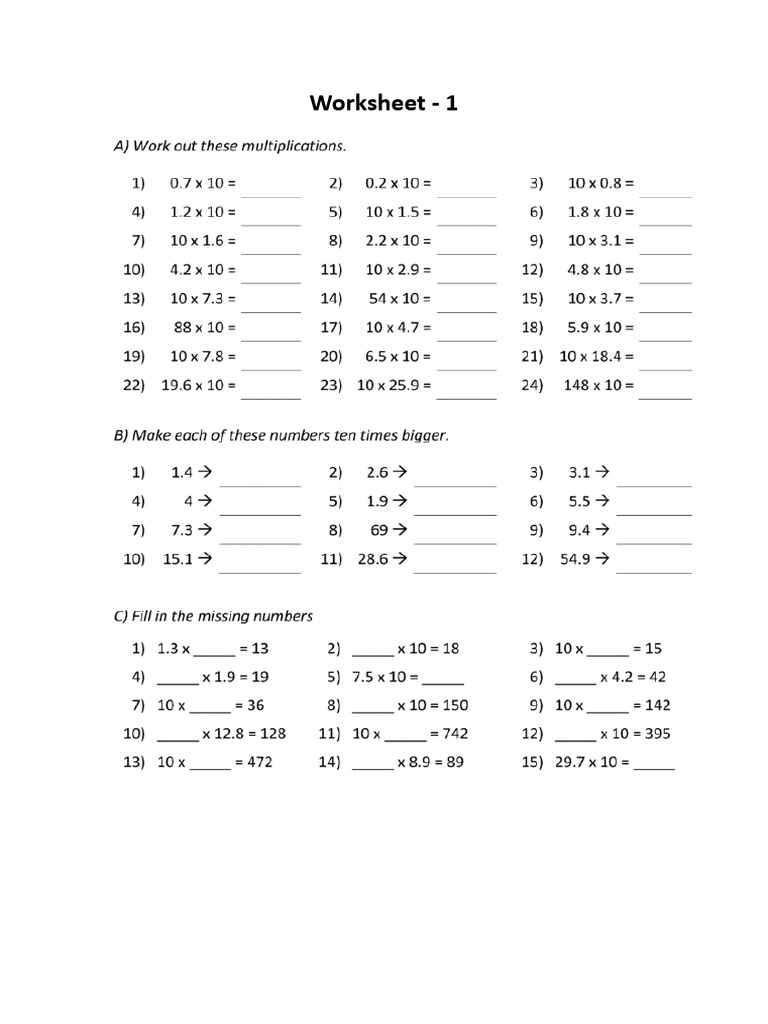 Worksheet 1 Maths | PDF