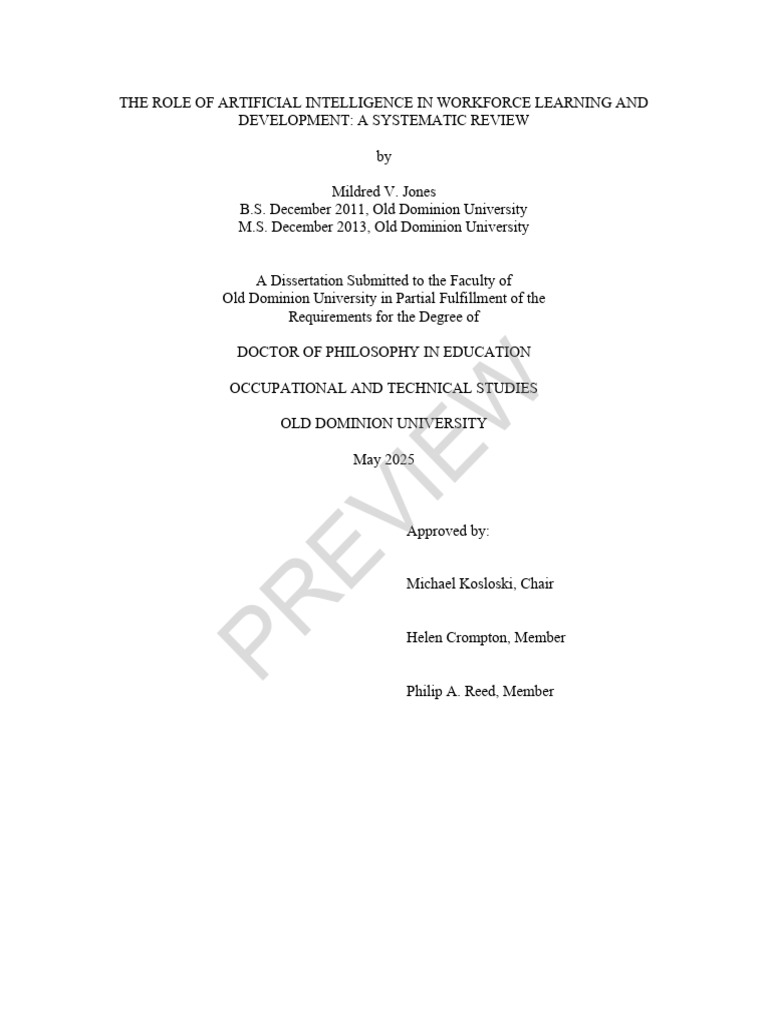 The Role of Artificial Intelligence in Workforce Learning and | PDF ...