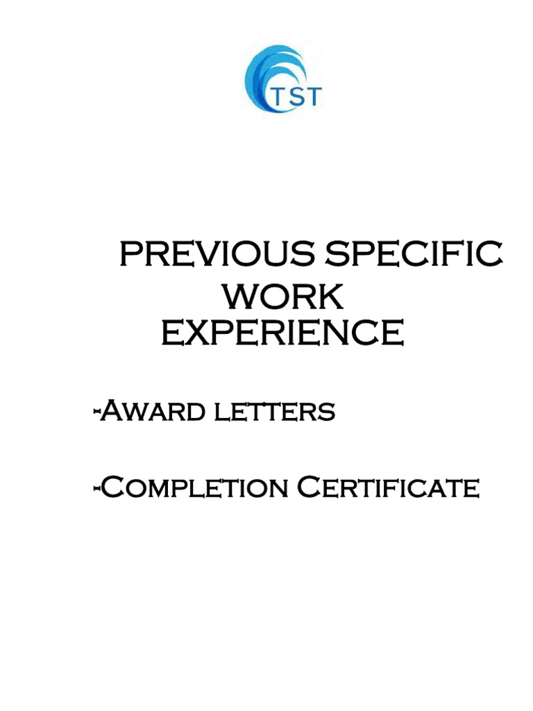 Specific Work Experience | PDF