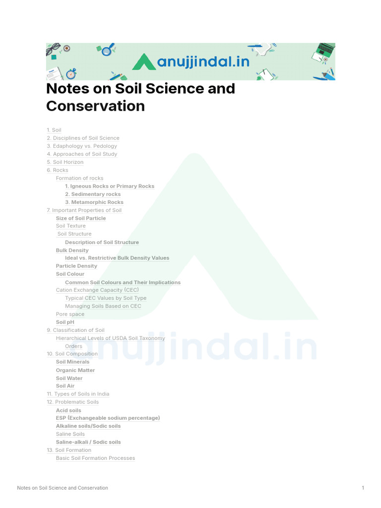 Notes Soil Science and Conservation Lyst1748433443927 | PDF | Soil ...