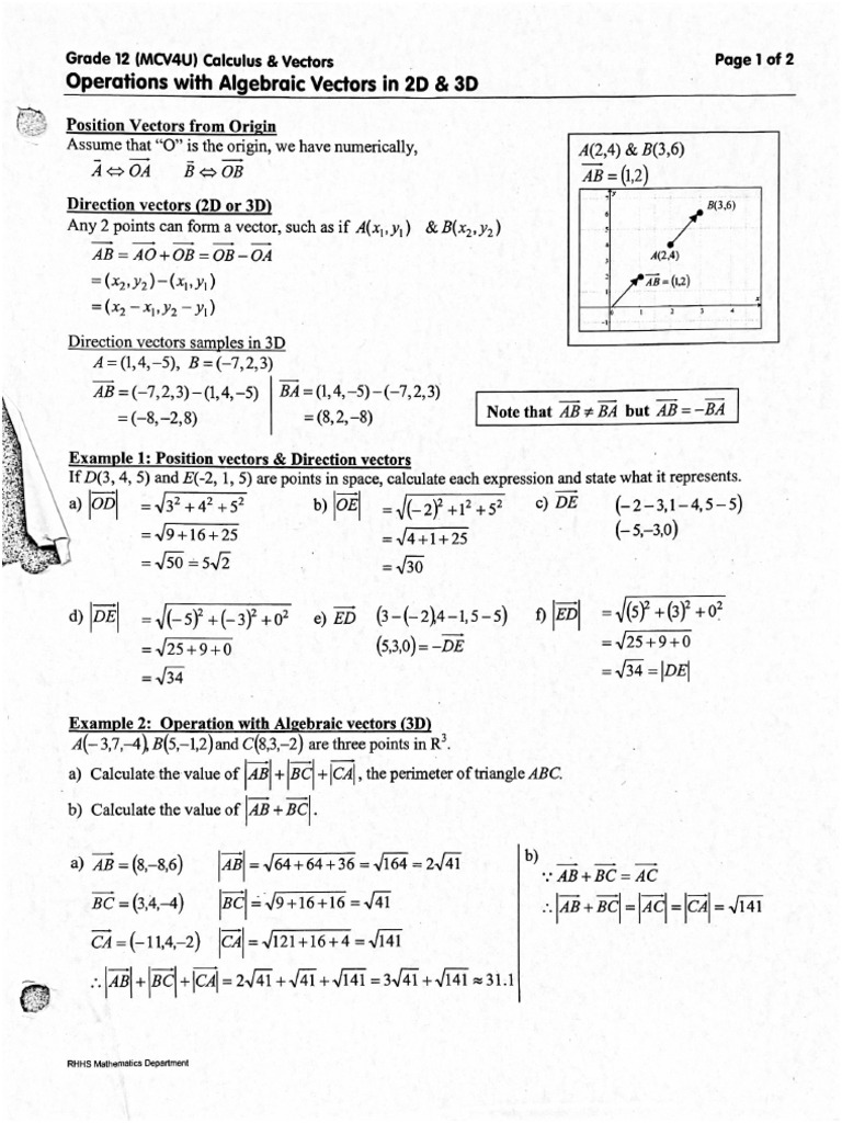 Algebraic Vectors in 2d and 3d Filled | PDF